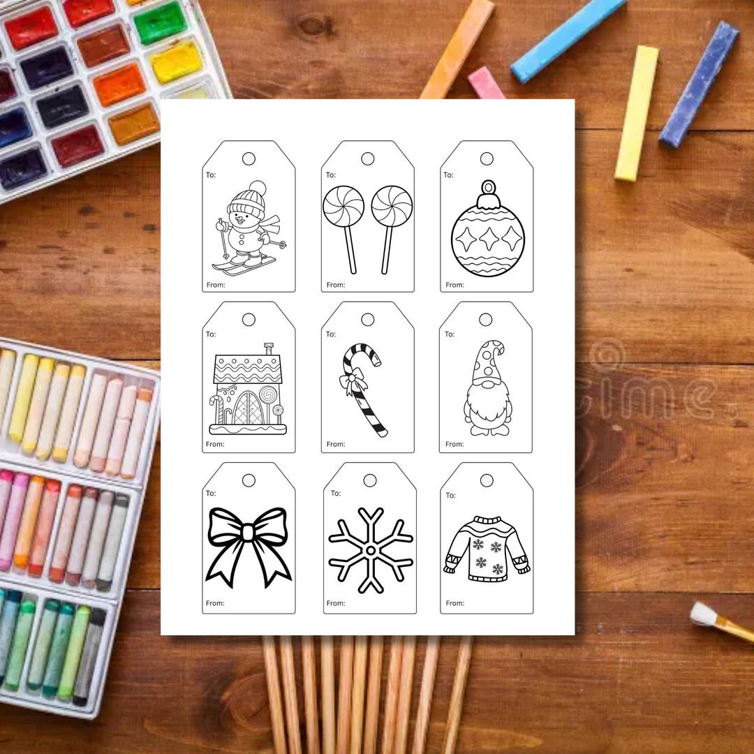 Christmas Gift Tags for Kids to Color – Printable Holiday Craft ...