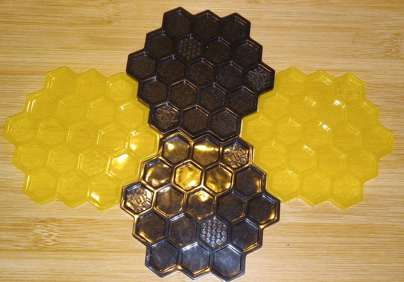 Bee Honeycomb Coaster Set - Etsy
