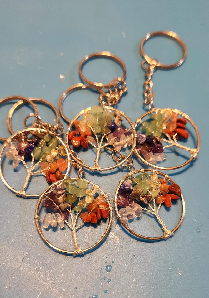 Tree of Life Chakra Keychains - Etsy