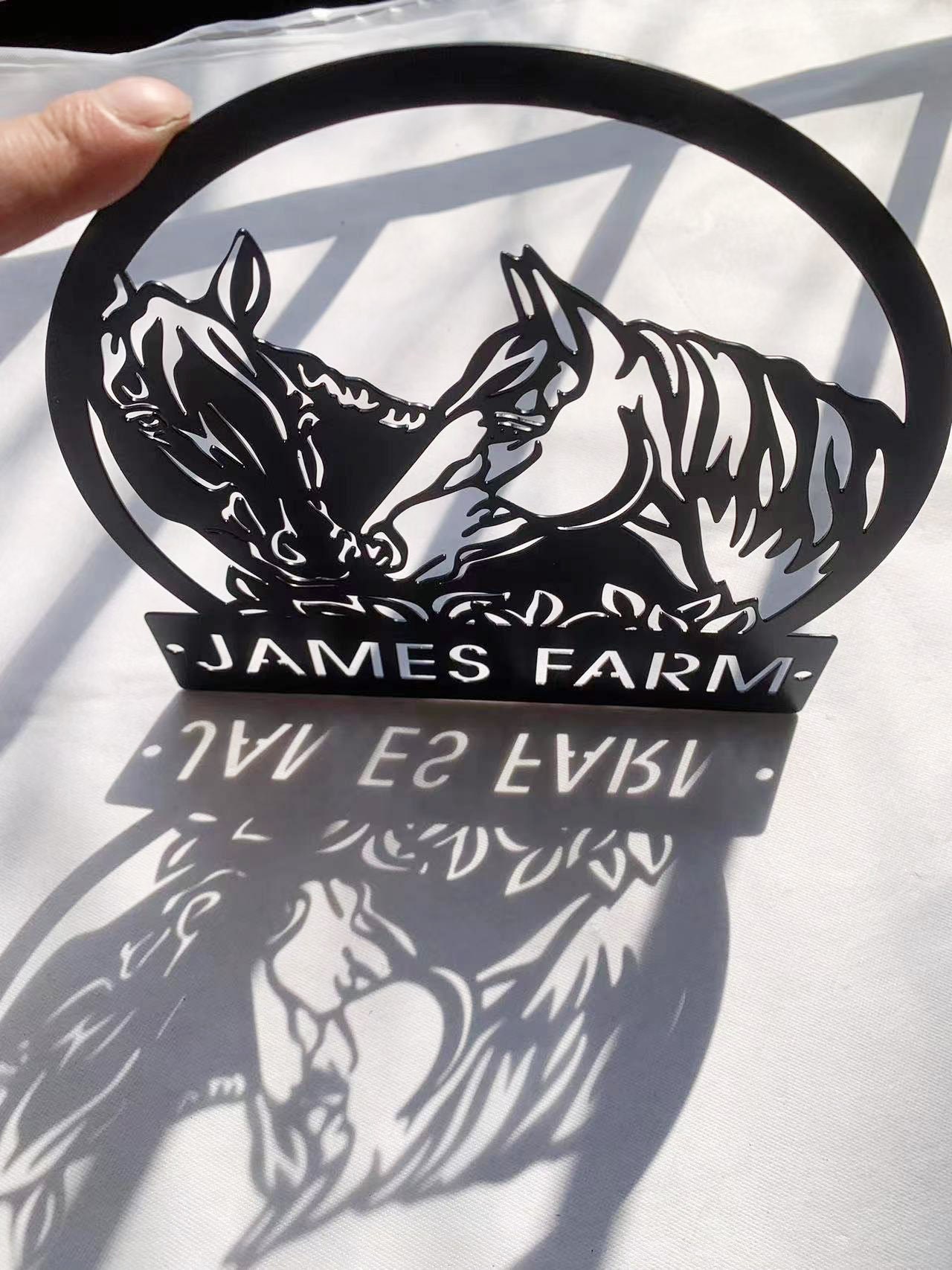 Personalized Equestrian Farm Sign, Custom Metal Horse Barn Plaque ...