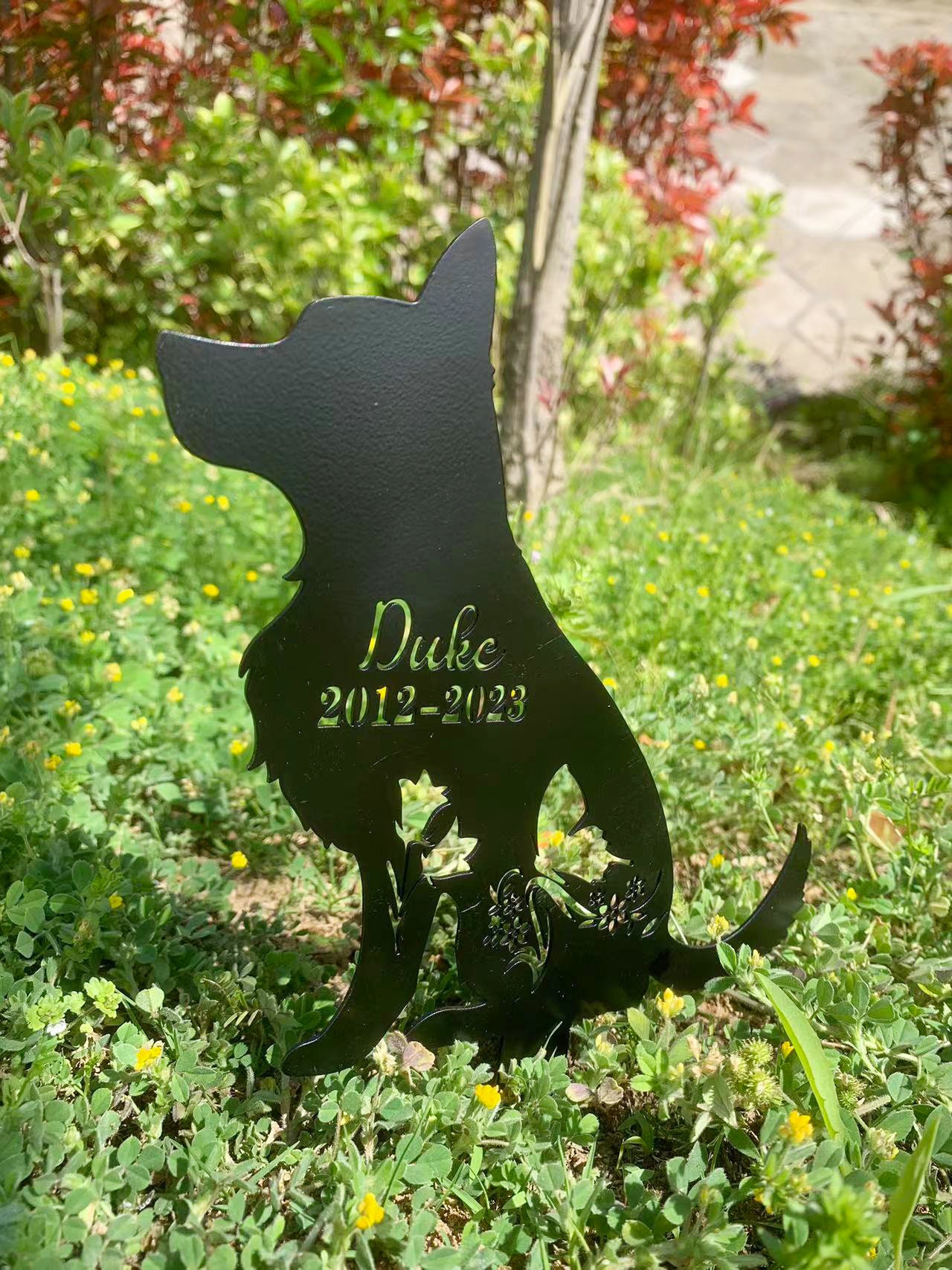 Custom German Shepherd Garden Stake Metal Dog Memorial, Heartfelt ...