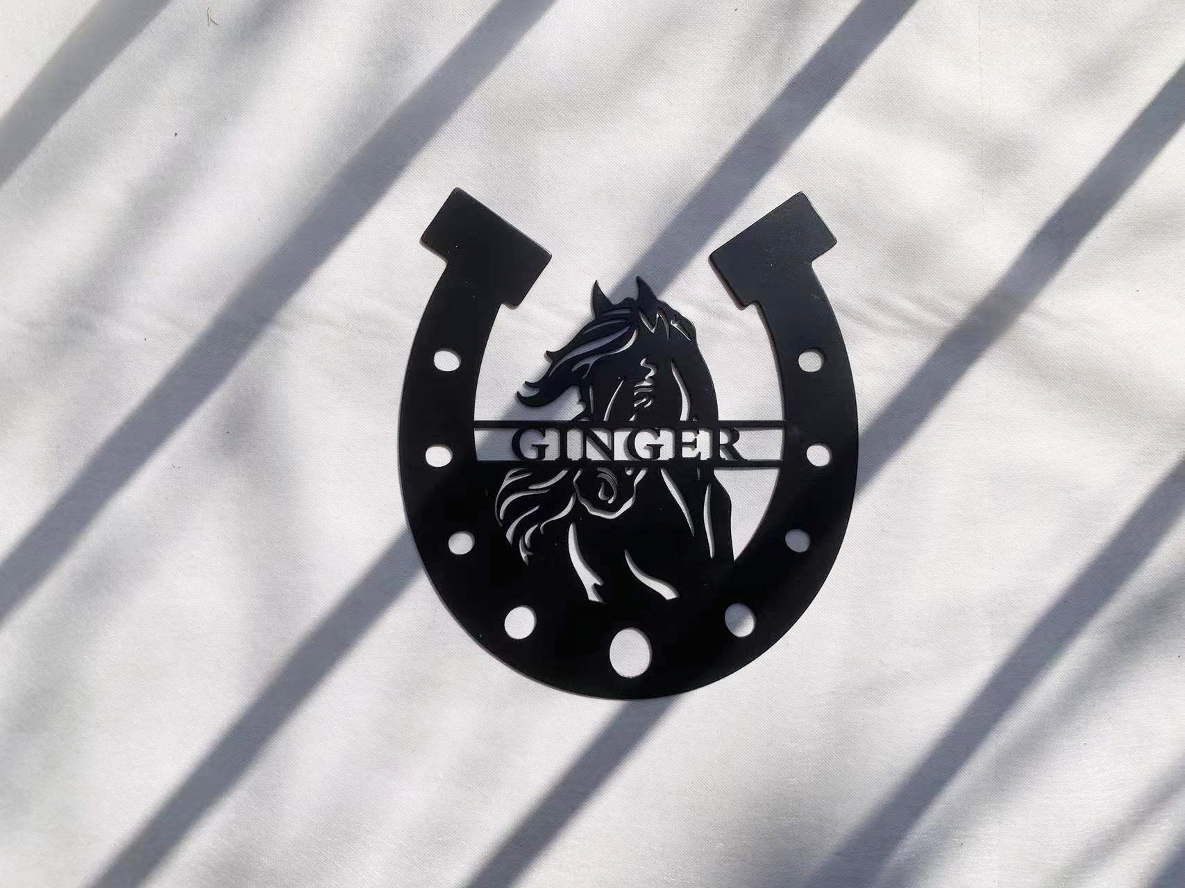 Rustic Horseshoe Metal Wall Art, Custom Horse Head Sign, Equestrian ...