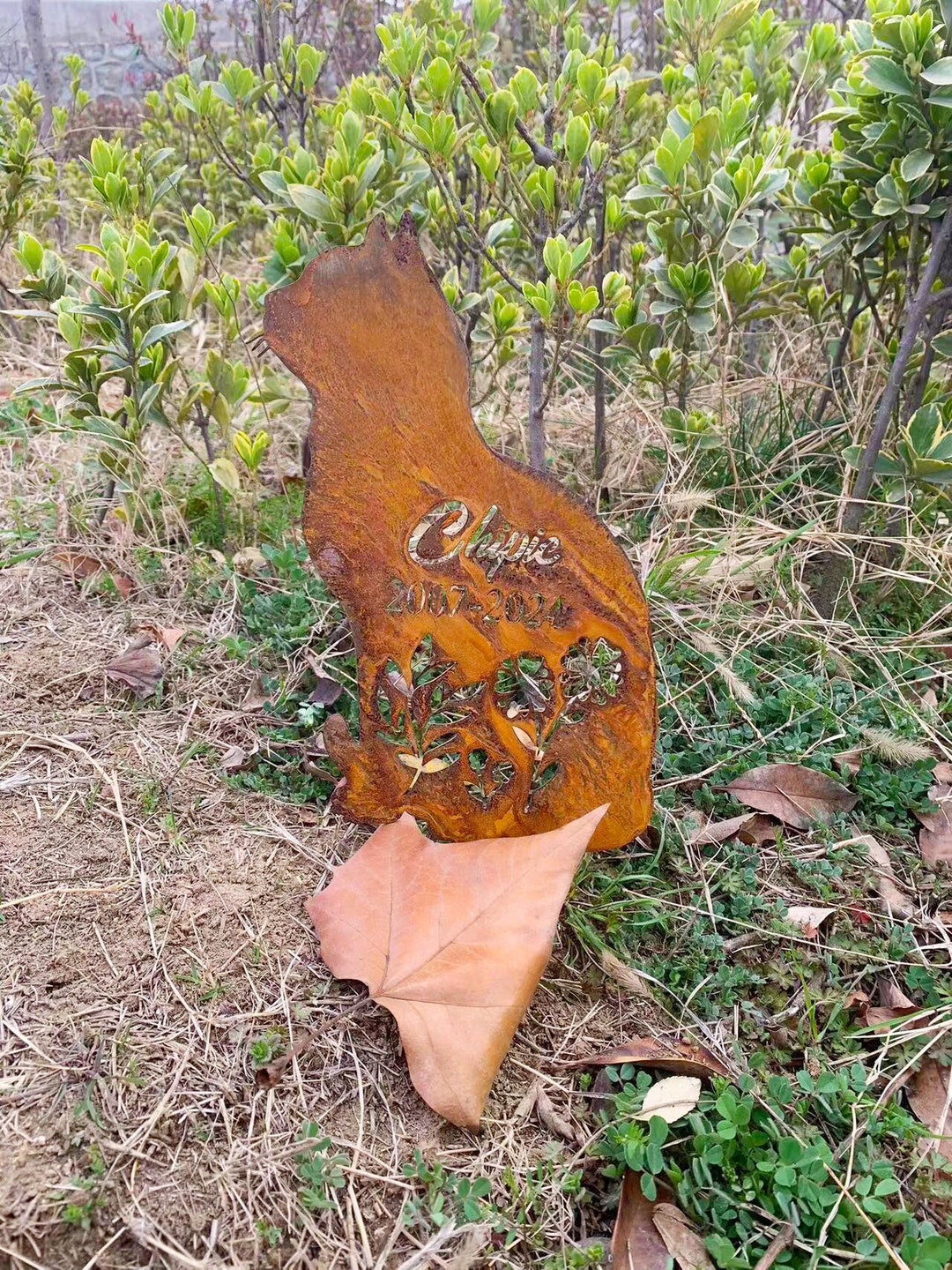 Rustic Metal Cat Memorial Stake. Eternal Tribute for Beloved Cats ...