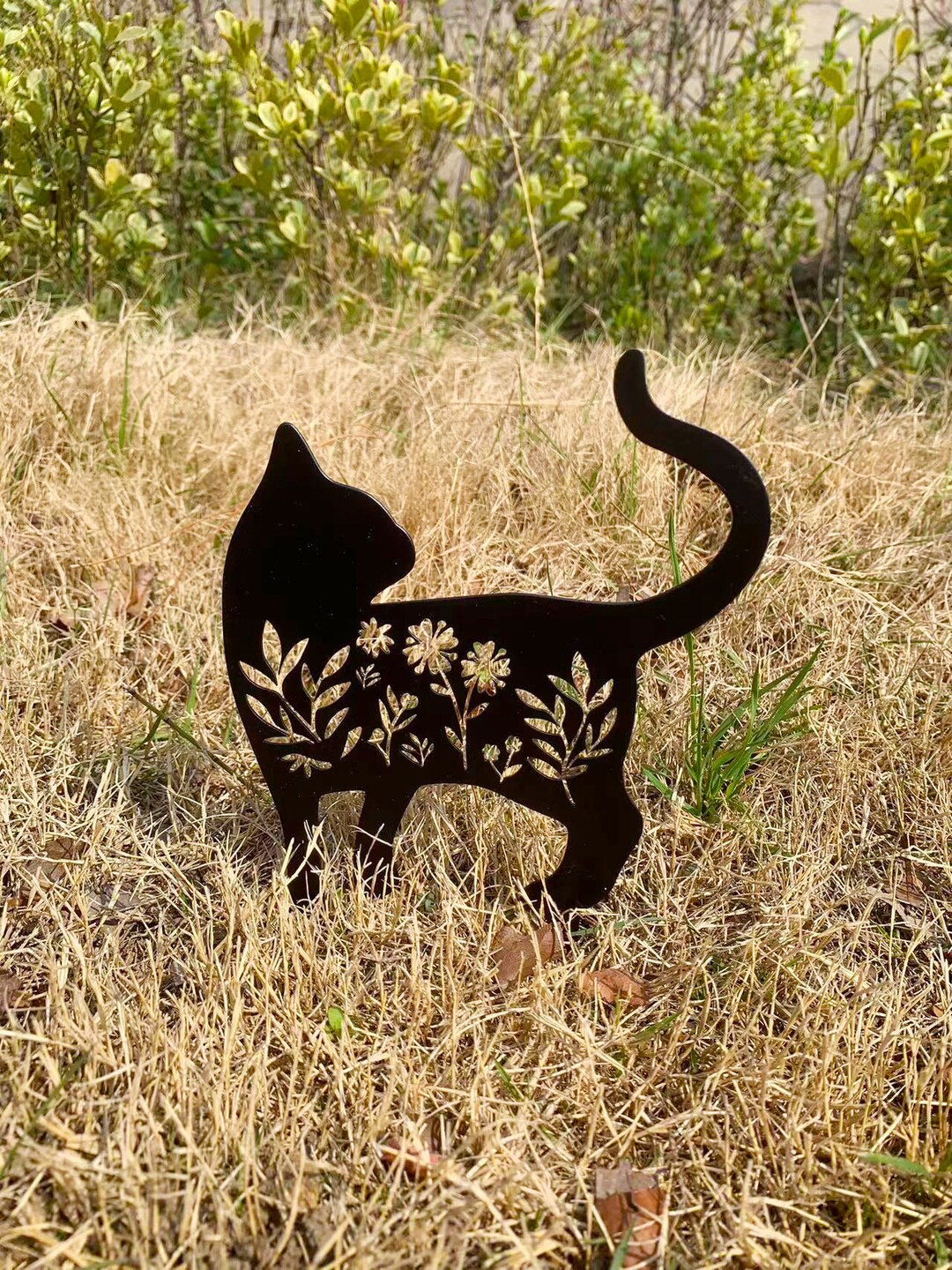 Metal Cat Garden Stake Charming Yard Art for Spring, Perfect Gift for ...
