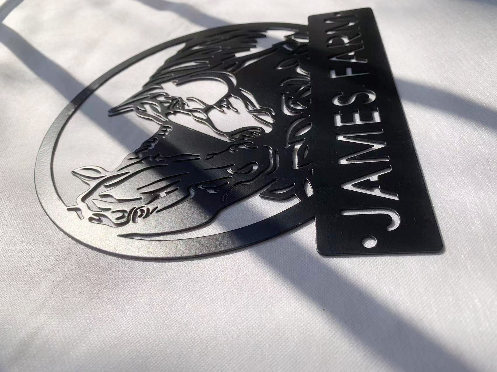 Personalized Equestrian Farm Sign, Custom Metal Horse Barn Plaque ...