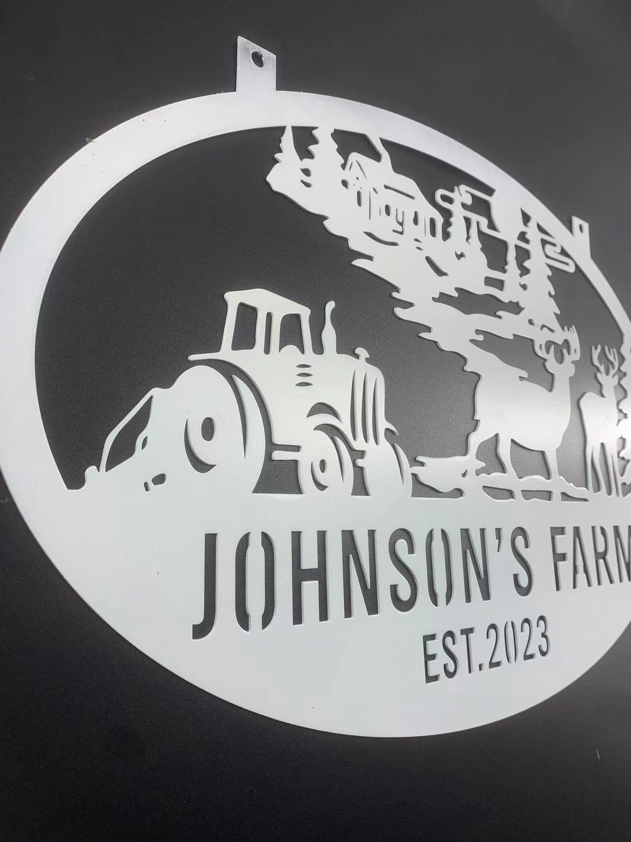 Personalized Metal Farm Sign Custom Farmhouse Decor With Free Chain ...