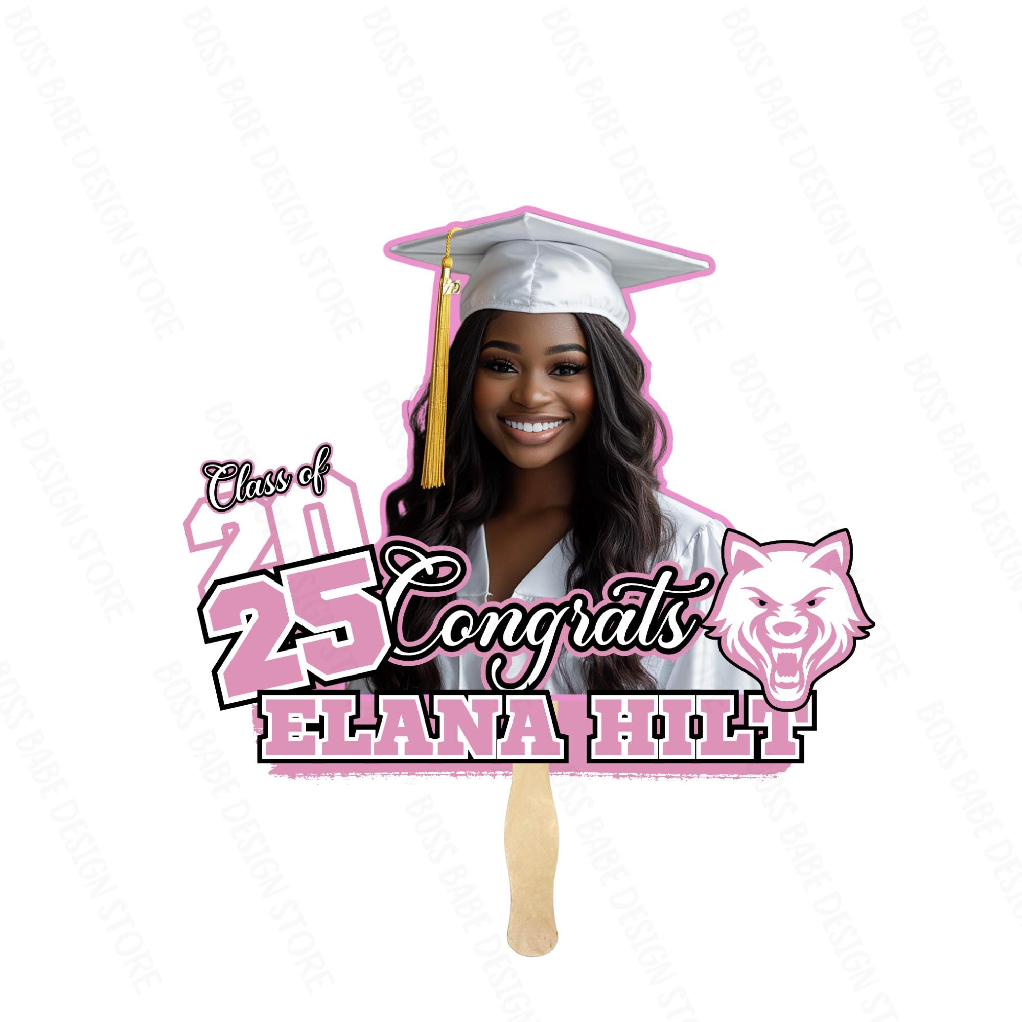 4-editable Graduation Fan|graduation Fan|diy Handheld Fan for Party ...