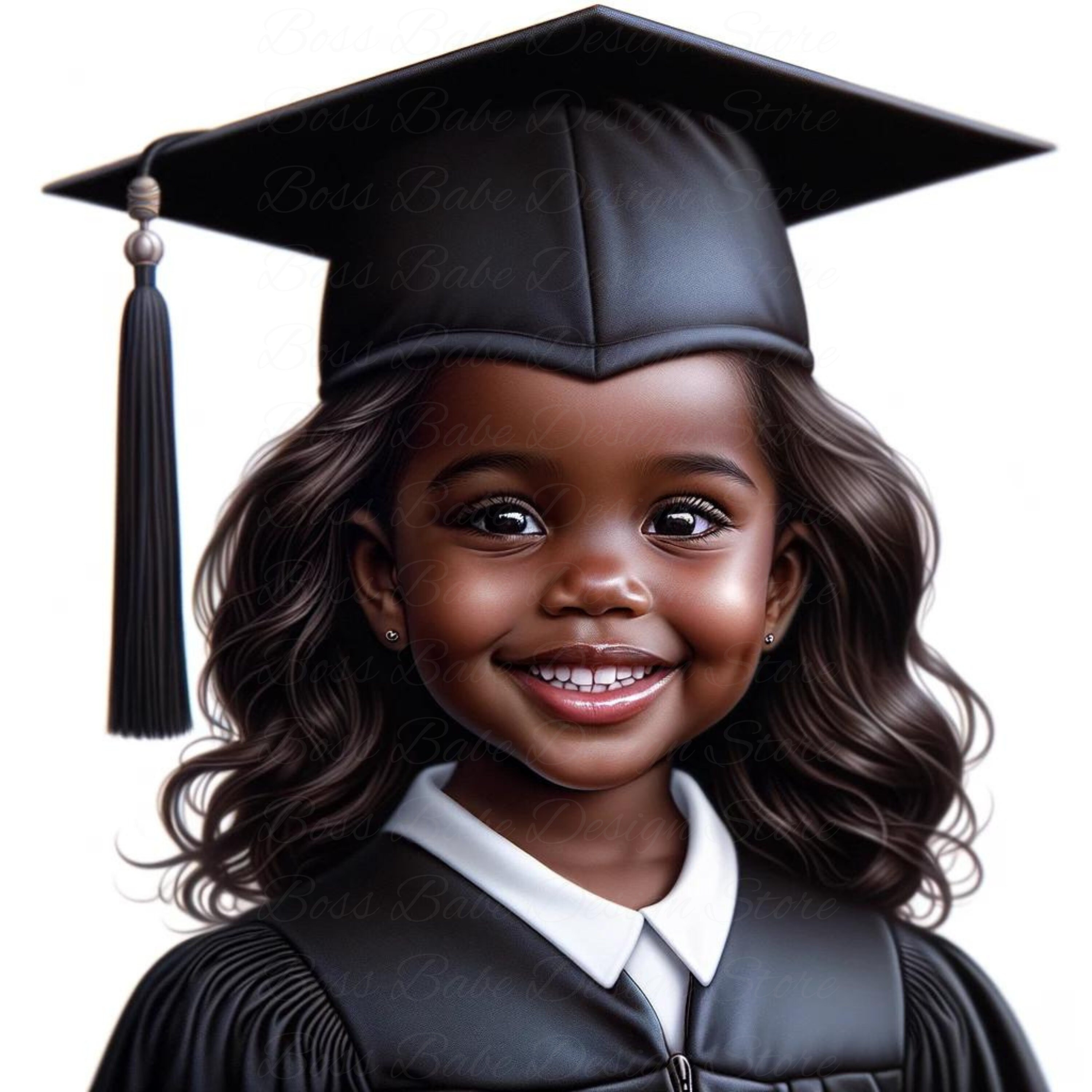 8-young Black Girl With Grad Cap PNG Graduation 2024 Pnggraduate ...