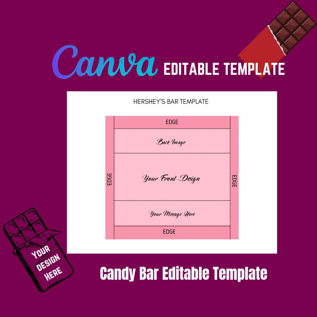 Candy Bar Template Canva Editable|blank Candy Bar Template| Candy Bar ...