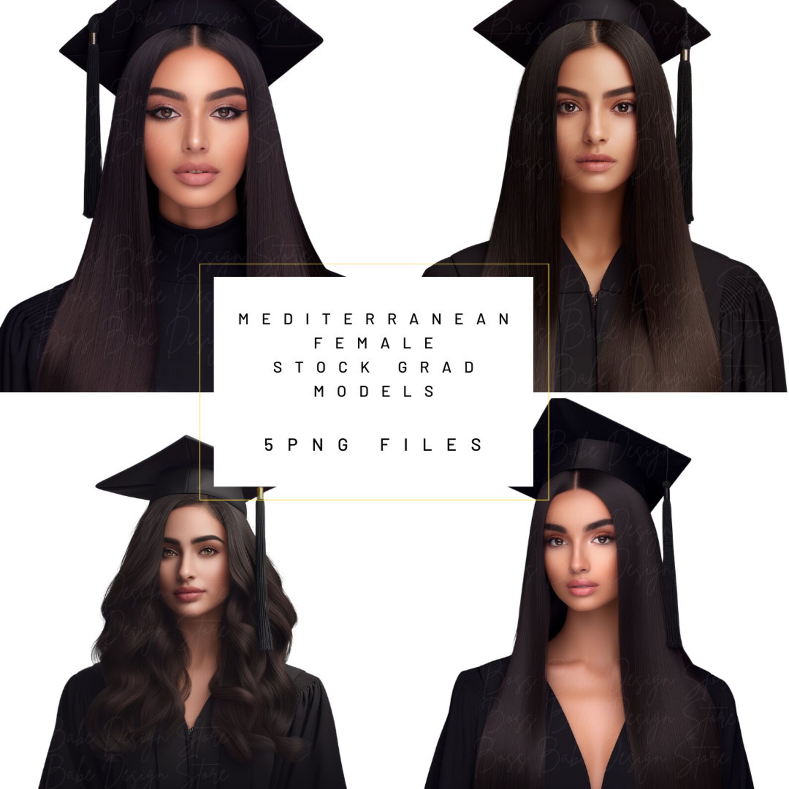 5 A.I. Mediterranean Female Graduation Stock Model High Resolution PNG ...