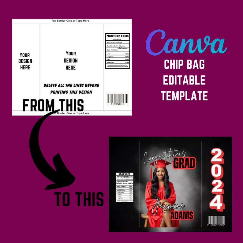Chip Bag Template|blank Chip Bag Template| Chip Bag Template Canva ...