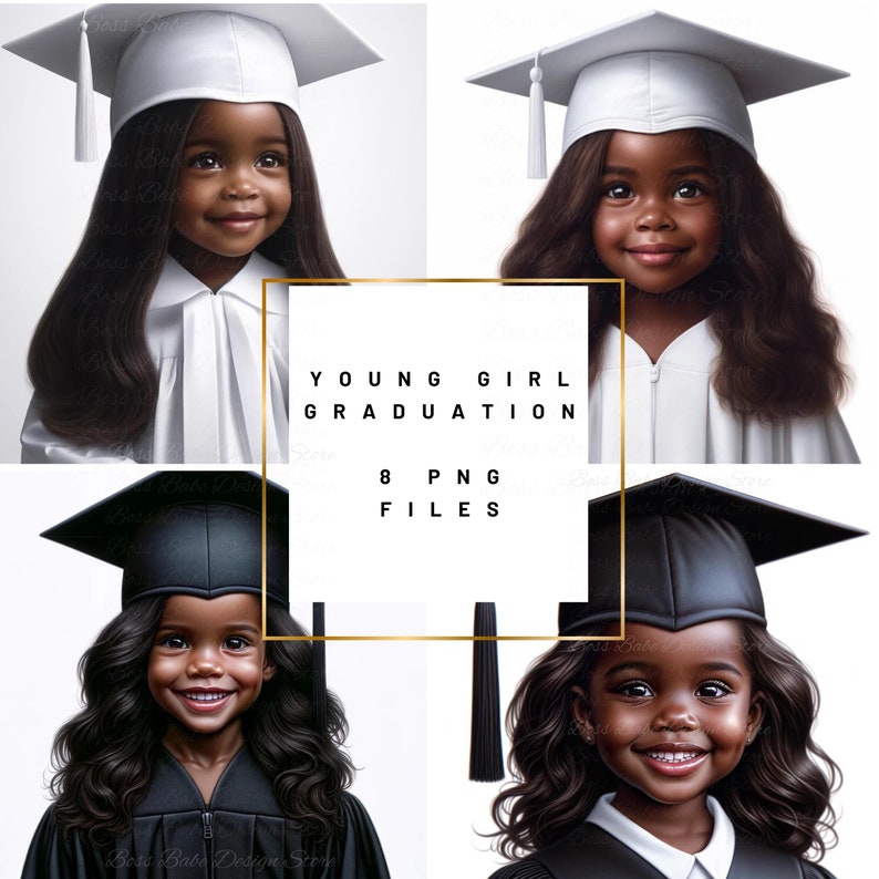 8-young Black Girl With Grad Cap PNG Graduation 2024 Pnggraduate ...