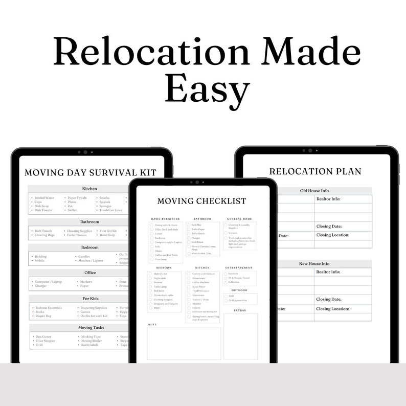 Relocation Checklist Printable|moving Planner|relocation Guide ...