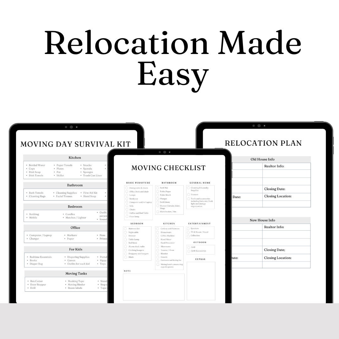 Relocation Checklist Printable|moving Planner|relocation Guide ...