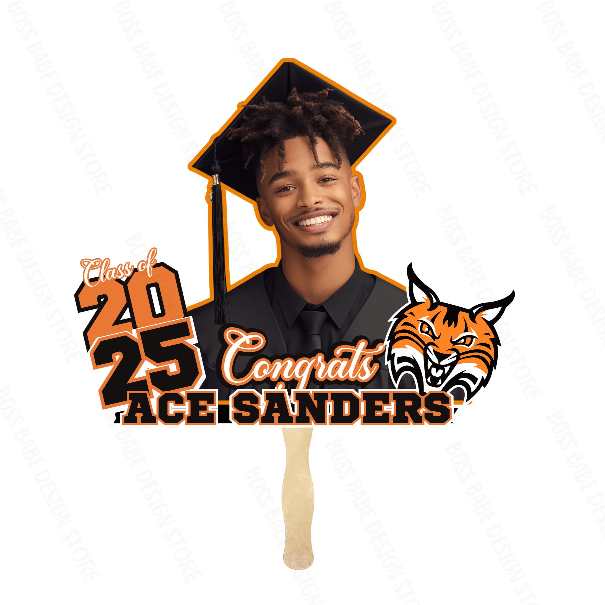 4-editable Graduation Fan|graduation Fan|diy Handheld Fan for Party ...