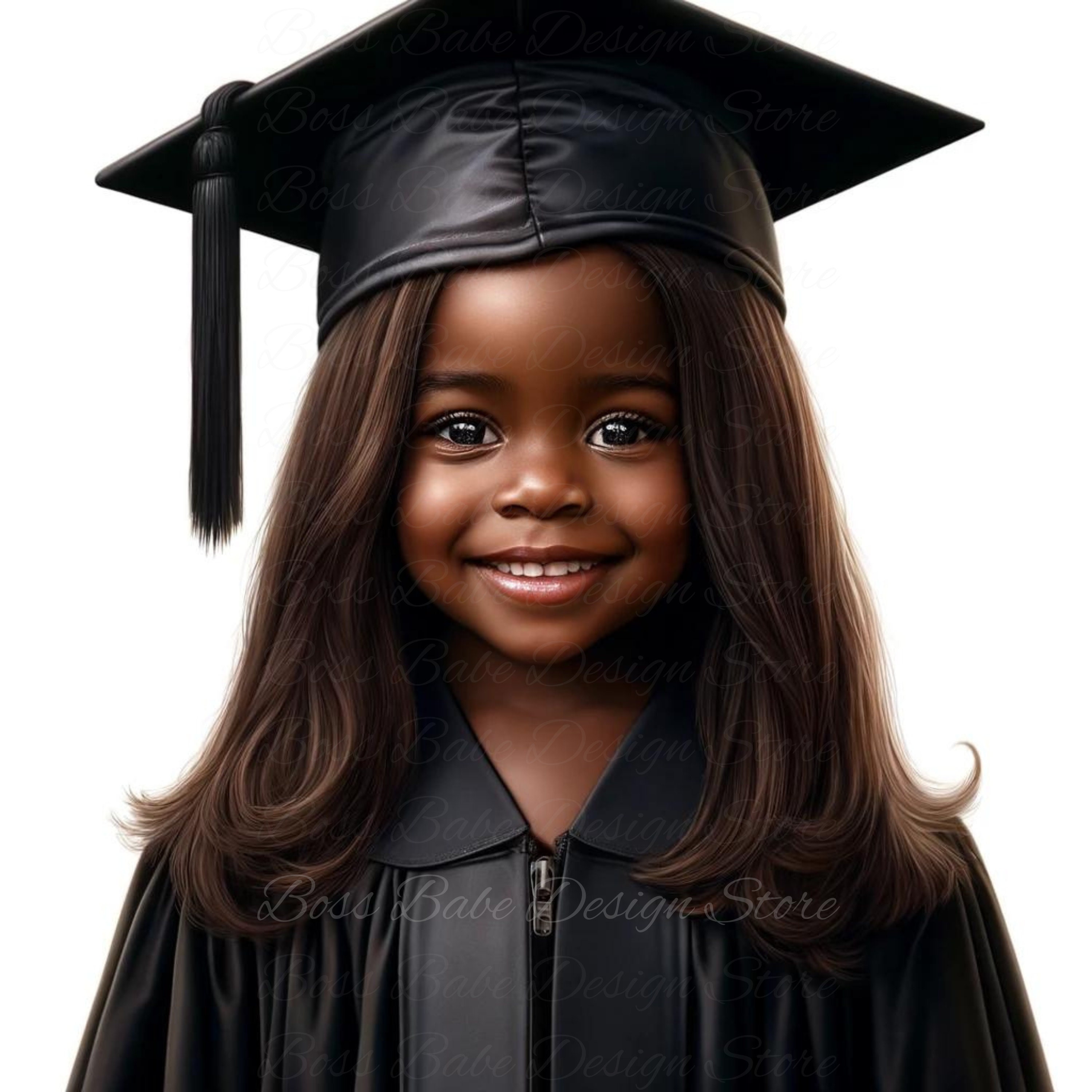 8-young Black Girl With Grad Cap PNG Graduation 2024 Pnggraduate ...