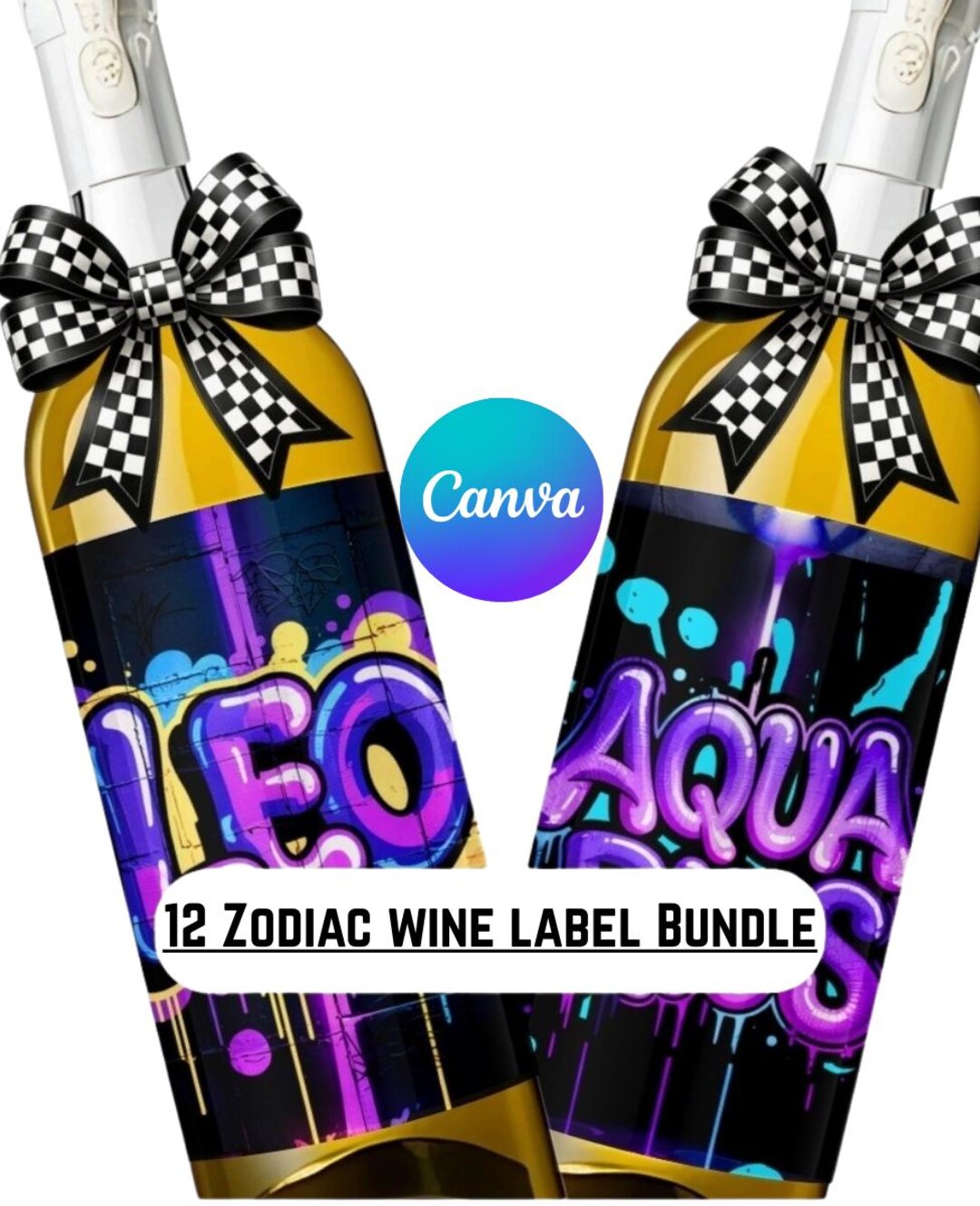 Editable Zodiac Wine Label|zodiac Wine Label|zodiac Signs|personalized ...