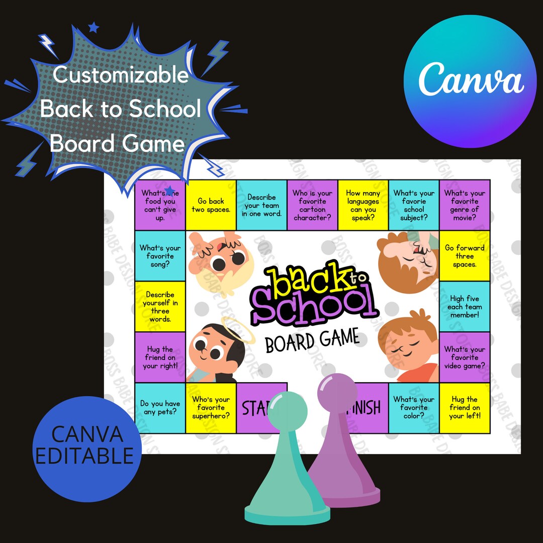 Back to School Board Game Template|board Game Template|back to School ...