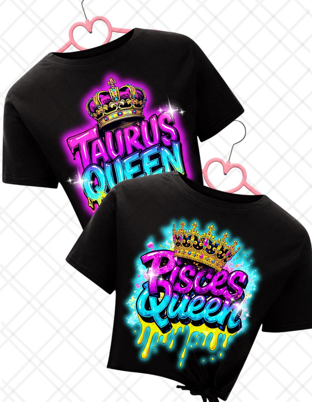 Zodiac Queen PNG Bundle | All 12 Signs Astrology Clipart | Neon Crown ...