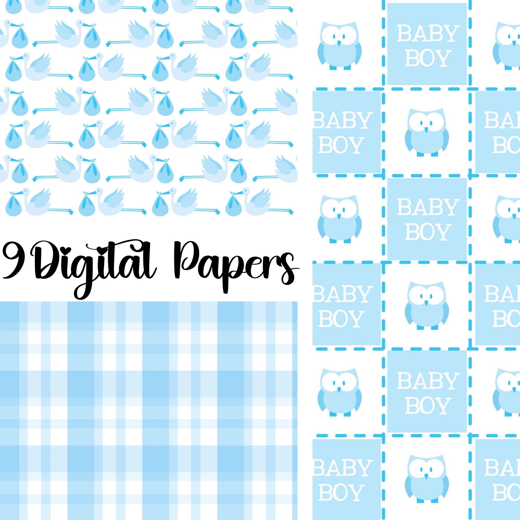 Baby Blue Digital Papers – 9 PNG Backgrounds + Canva Template Link - Etsy