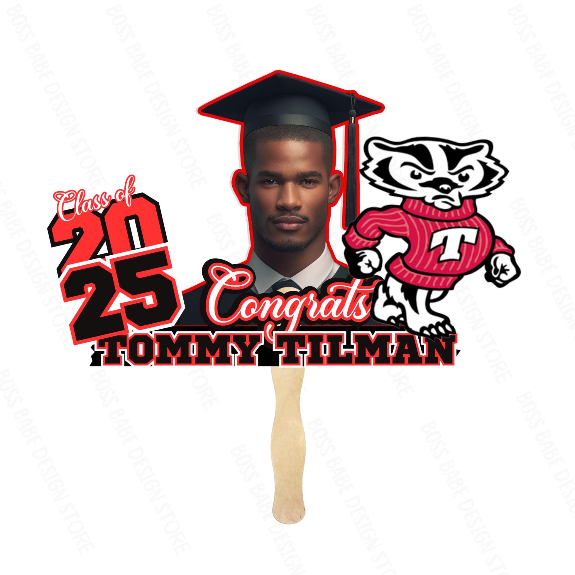 4-editable Graduation Fan|graduation Fan|diy Handheld Fan for Party ...