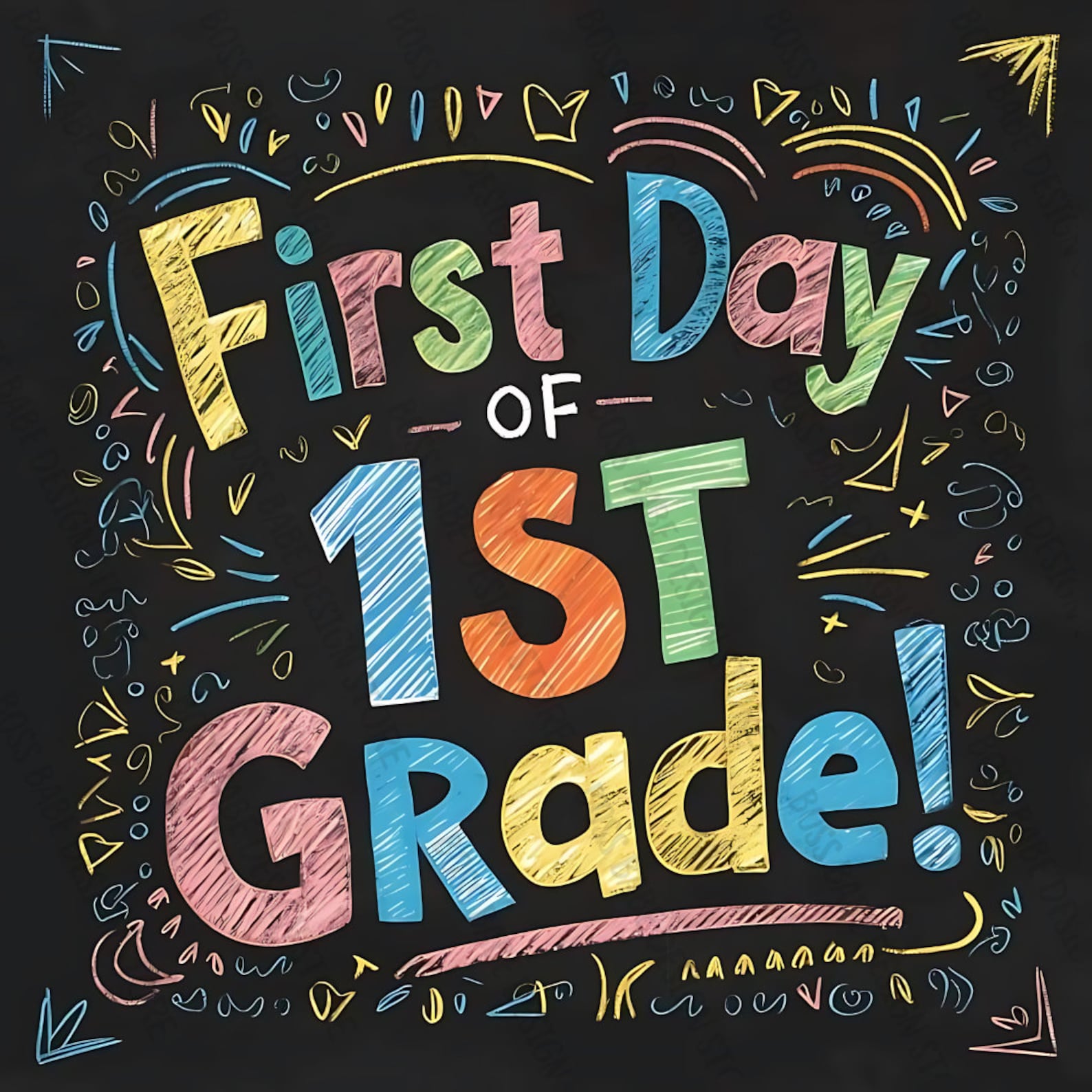 6-1st Day of 1st Grade Pngback to School Png1st Day of School Pngschool ...