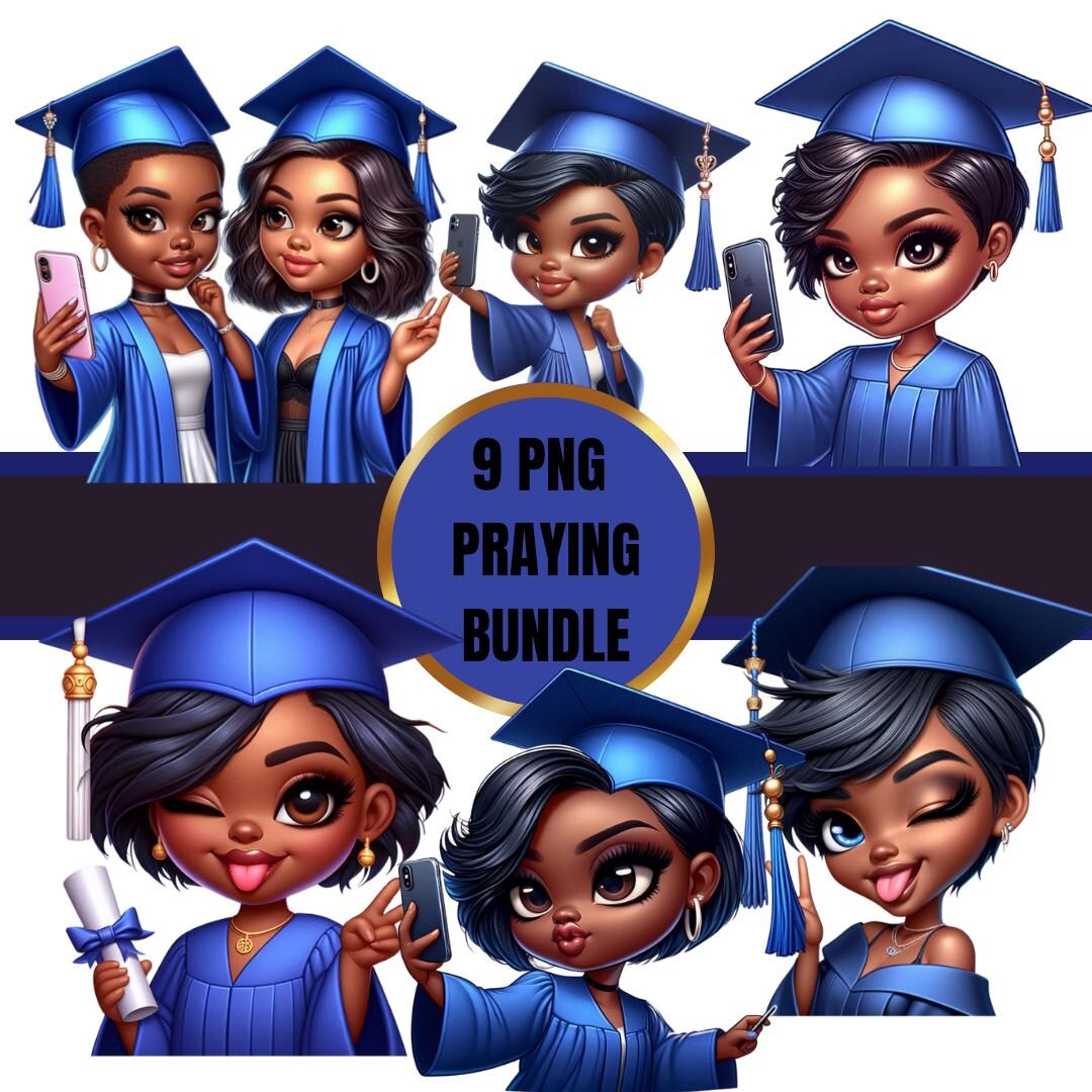 7-graduation Chibi Characters PNG Designs - Etsy