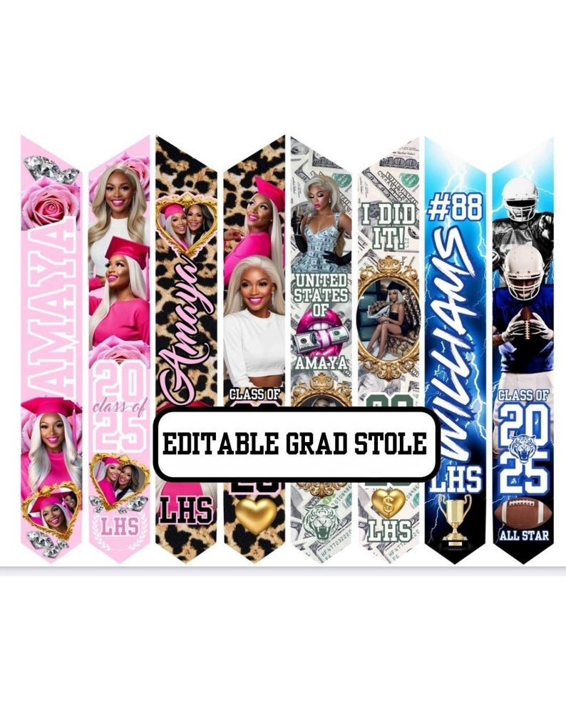 4 Graduation Stole Design Template|stole Design|canva Template ...