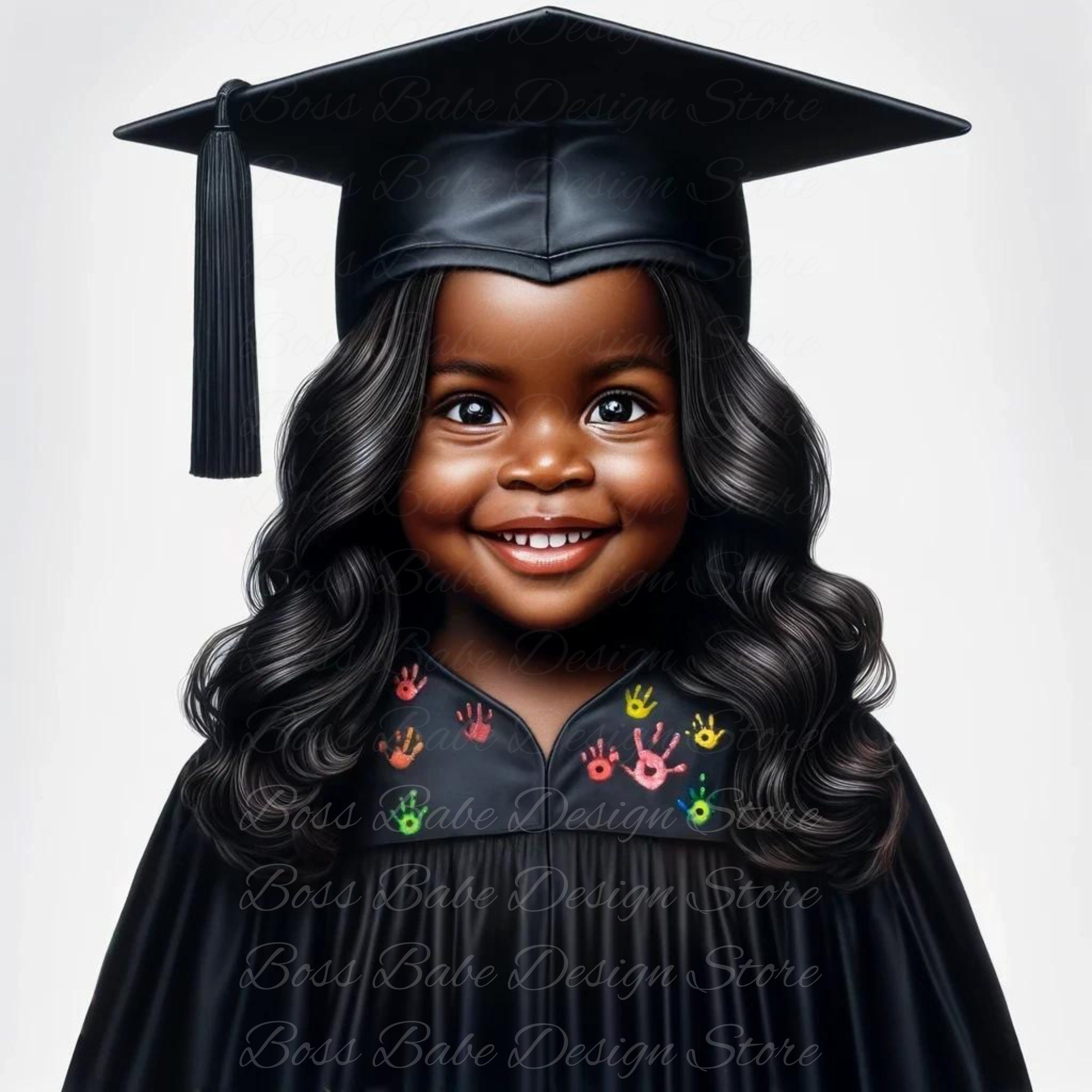 8-young Black Girl With Grad Cap PNG Graduation 2024 Pnggraduate ...