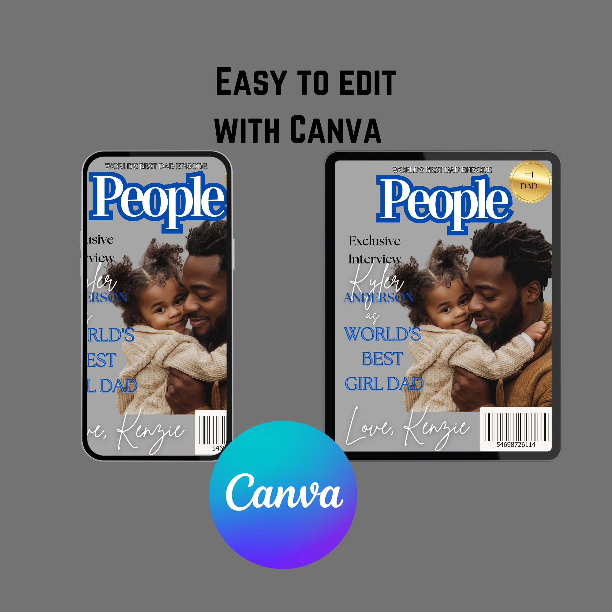 Father's Day People Magazine Canva Frame Template Canva Frame Template ...