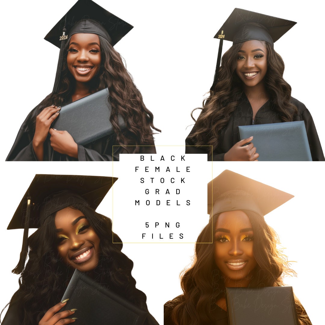 5 A.I. Black Female Graduation Stock Model High Resolution PNG Files ...