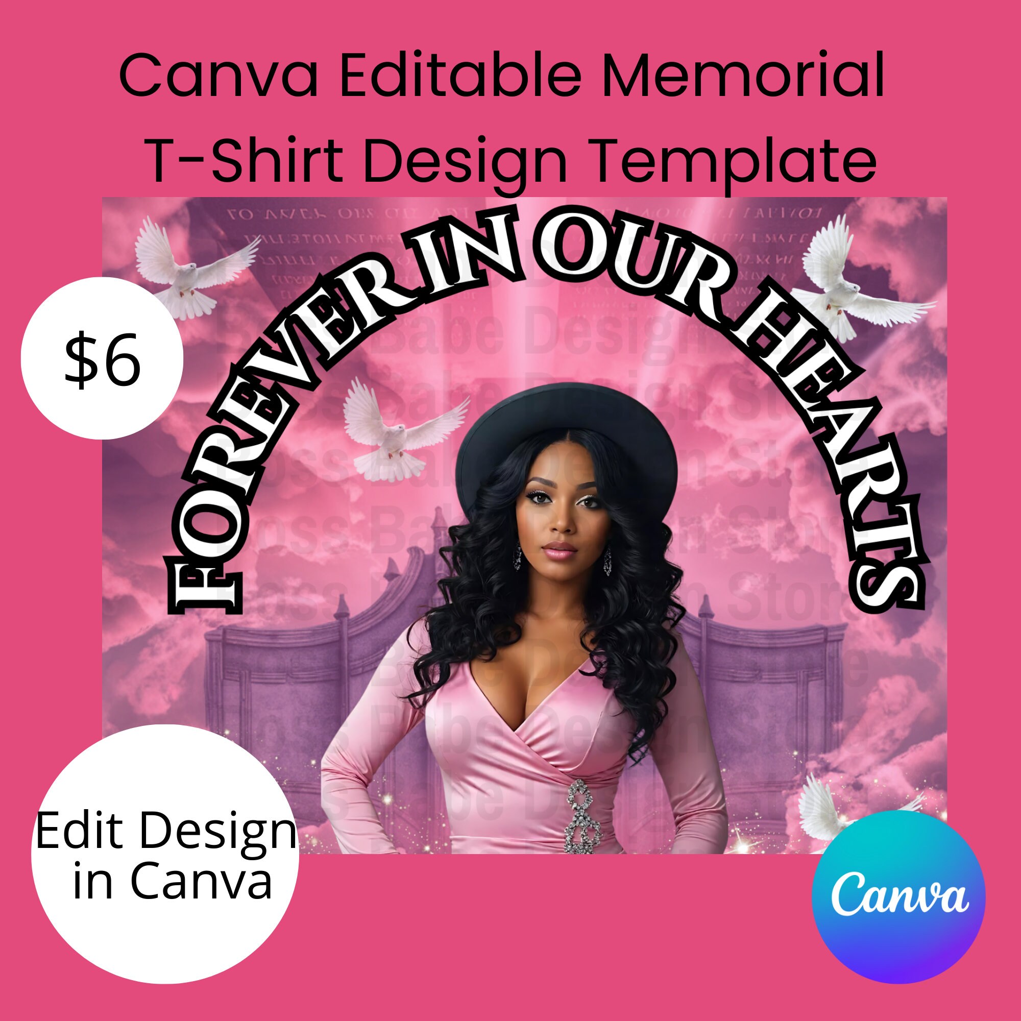 Memorial T-shirt Template Canva | Canva Editable T- Shirt Template ...