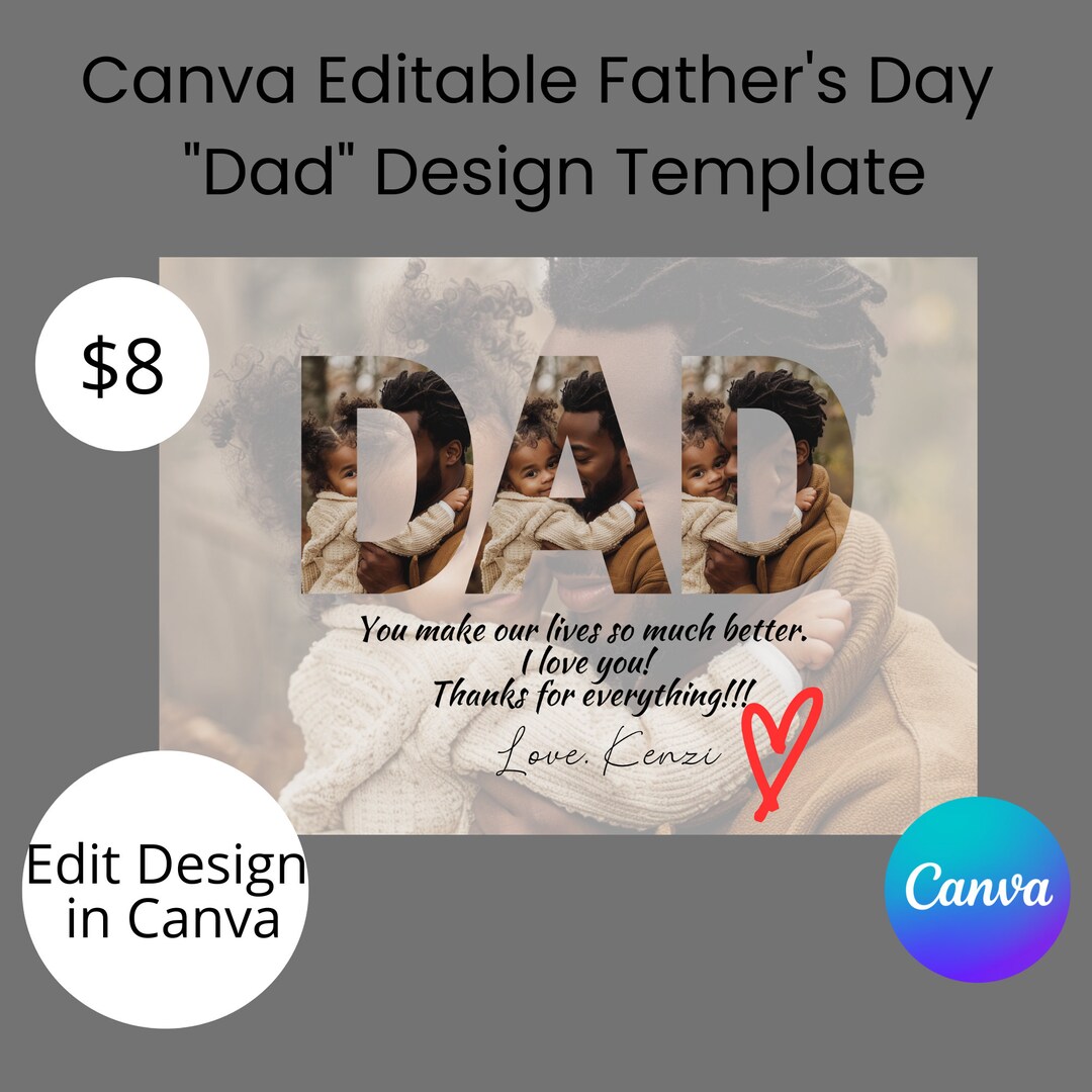 Father's Day dad Canva Frame Template Canva Frame Template Dad Canva ...