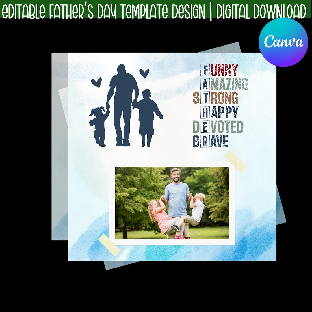Editable Fathers Day Template|father Day Gift - Etsy