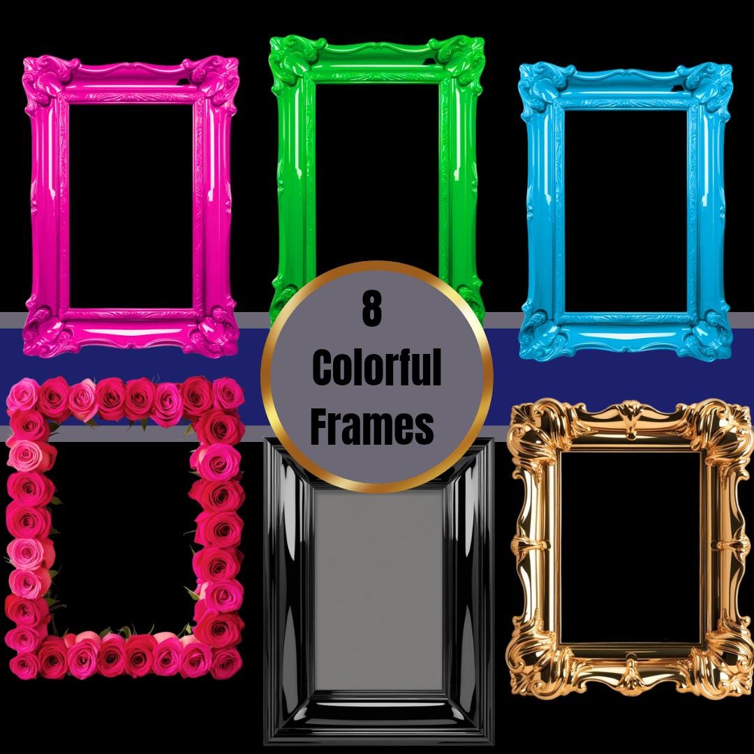 8-colorful Frame Clipart Png|colorful Frame|gold Frame Clipart|black ...