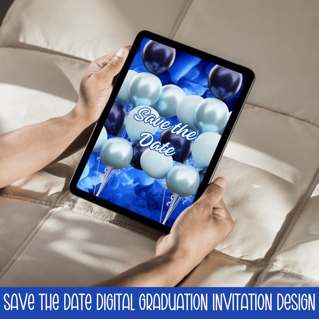 Save the Date Digital Graduation Invitation Template|digital Save the ...