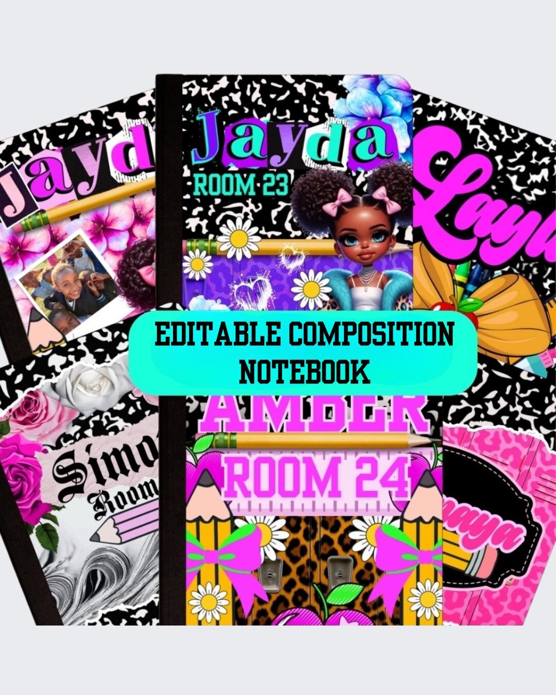 Editable Compositon Book Covers| Back to School Notebook|notebook Cover ...