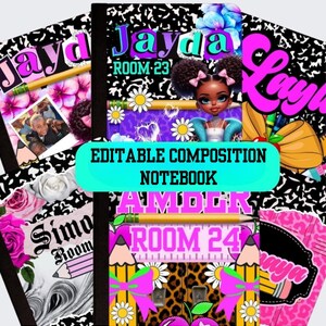 Editable Compositon Book Covers| Back to School Notebook|notebook Cover ...