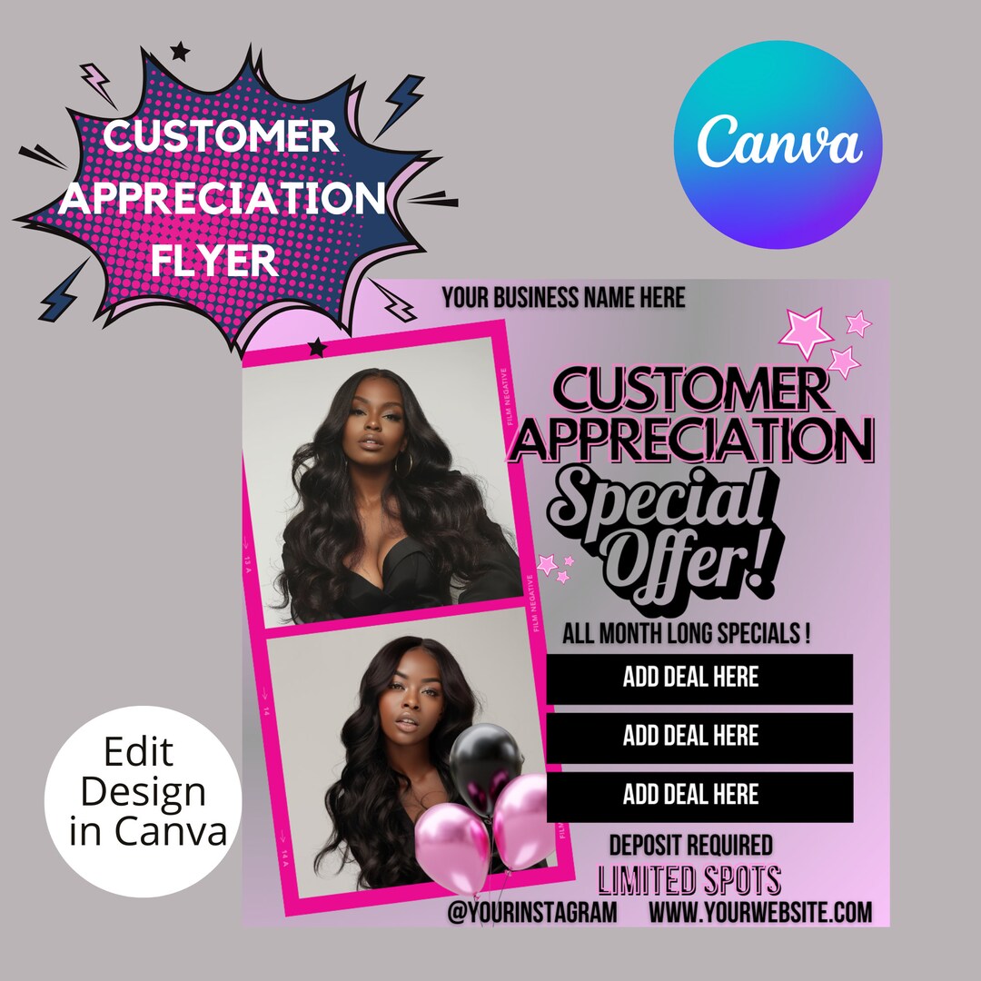 Customer Appreciation Flyer |flyer|canva Flyer Template|beauty Flyer ...