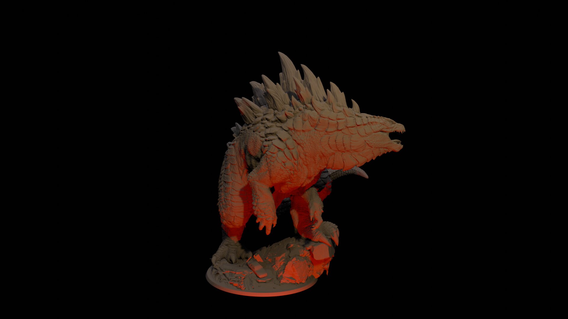 Kaiju King Gojira Giant Lizard Lord of the Print Tabletop Miniature ...