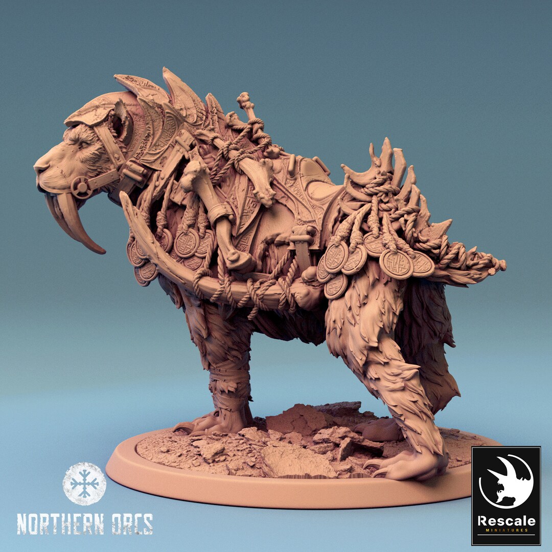 Orc Gelidus Felix Leap & Look Sabertooth Rider Rescale Miniatures ...