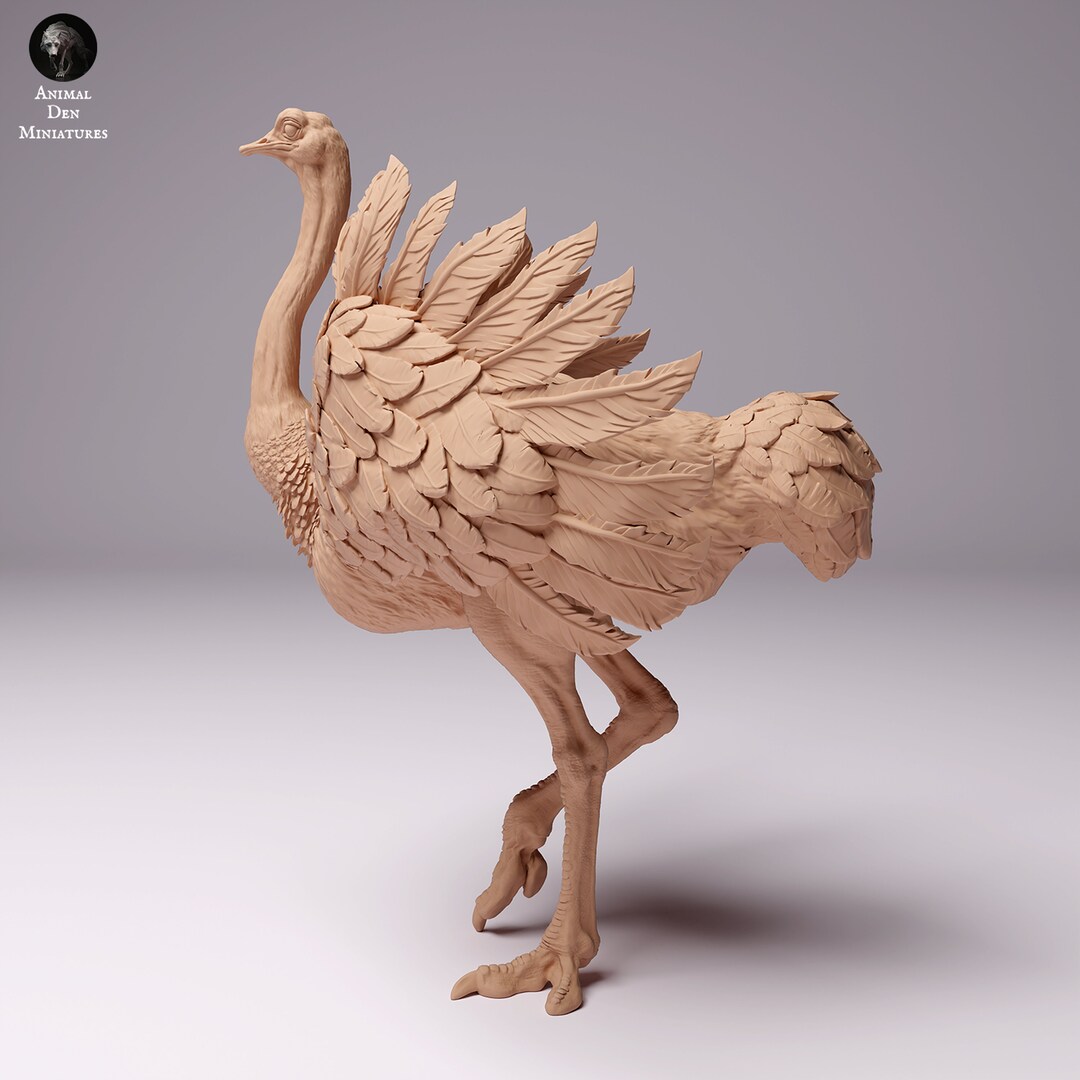 Ostrich | Animal Den Miniatures | 3d Printed Model Roleplay Rpg Npc ...