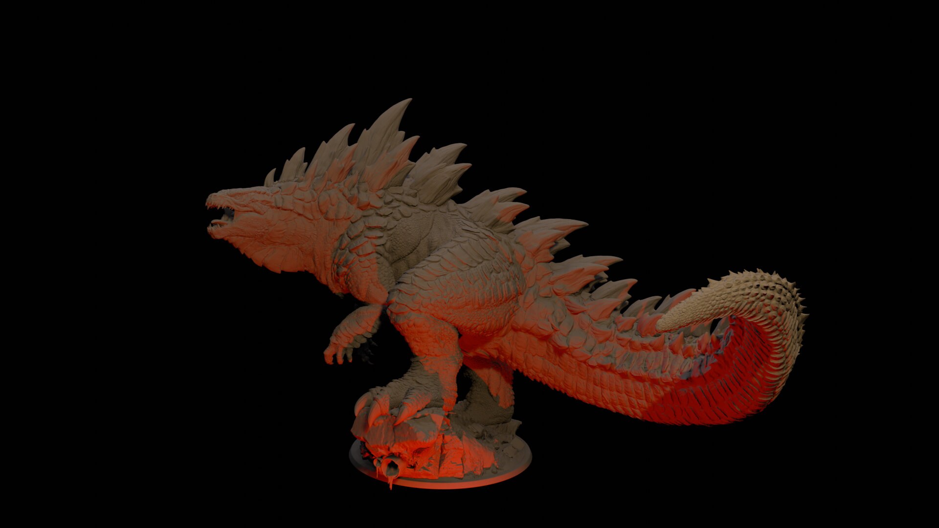 Kaiju King Gojira Giant Lizard Lord of the Print Tabletop Miniature ...