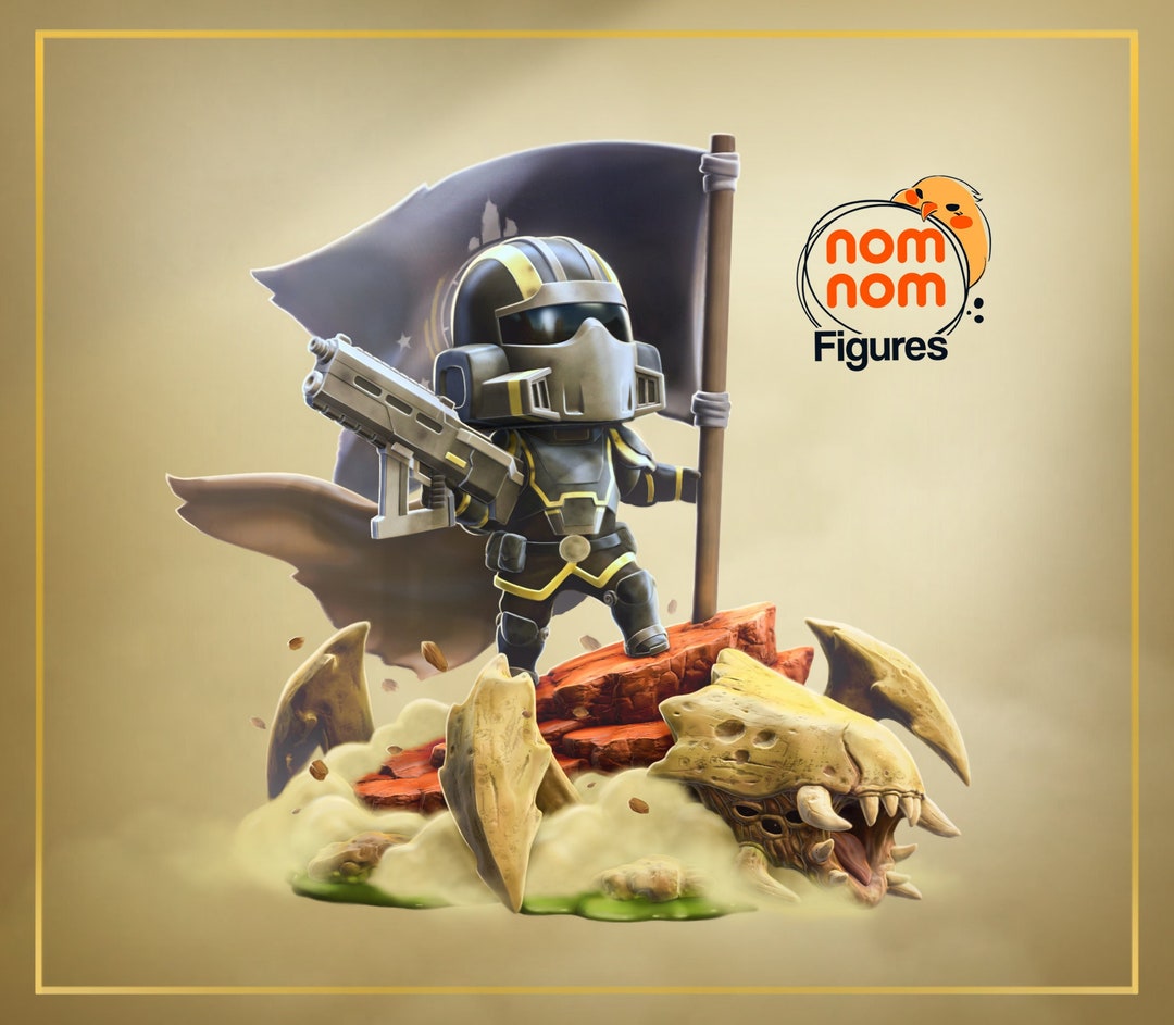 Helldiver Chibi Nomnom Figures: 3d Printed Model Roleplay Rpg Npc - Etsy