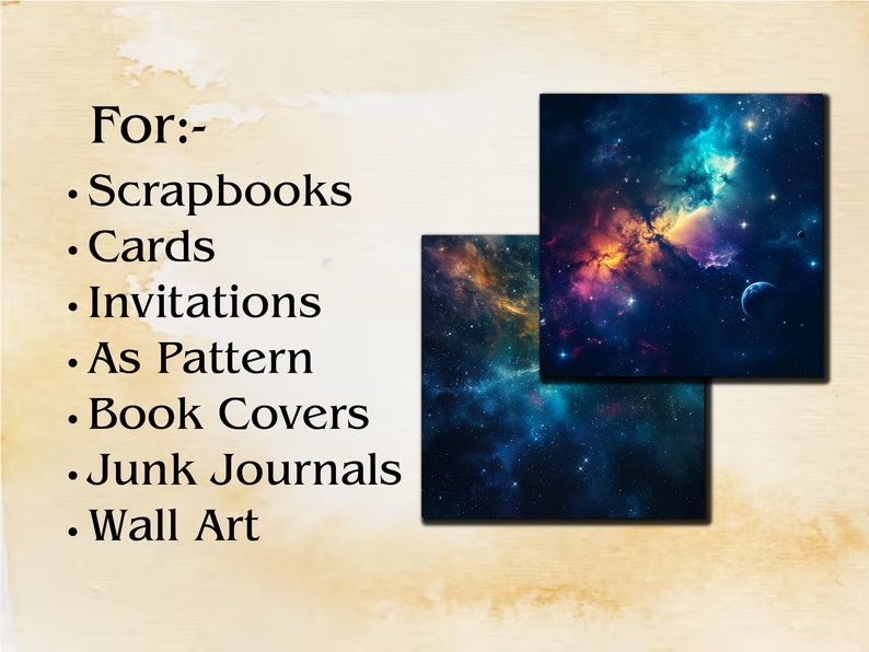 20 Outer Space Digital Paper Pack Unique Backgrounds, Perfect for ...