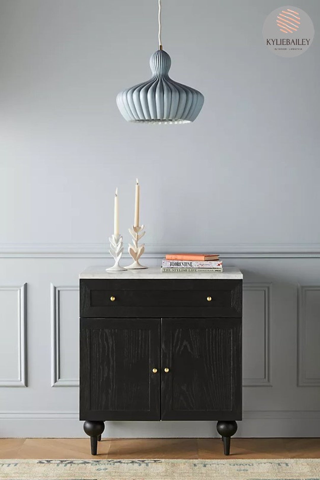 Marble-top Ash Wood Square Sideboard Cabinet - Etsy
