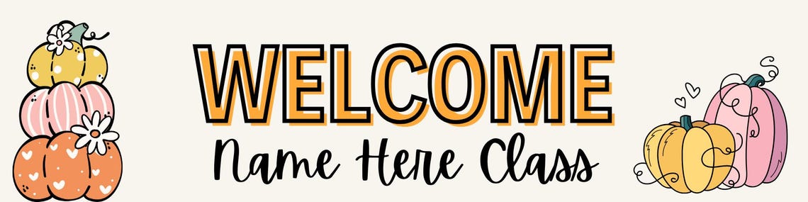 Fall Name Google Classroom Banner - Etsy