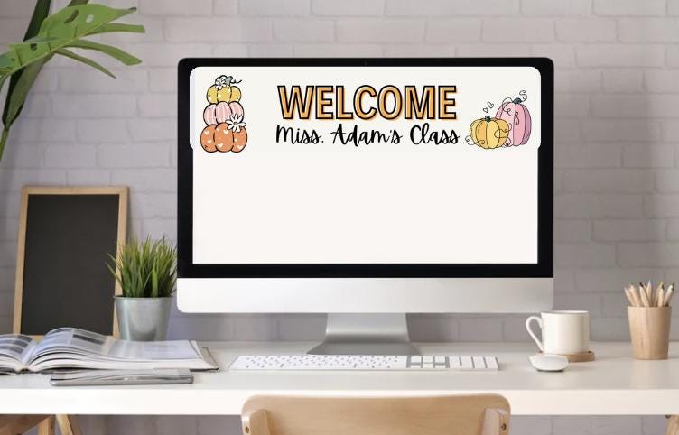 Fall Name Google Classroom Banner - Etsy