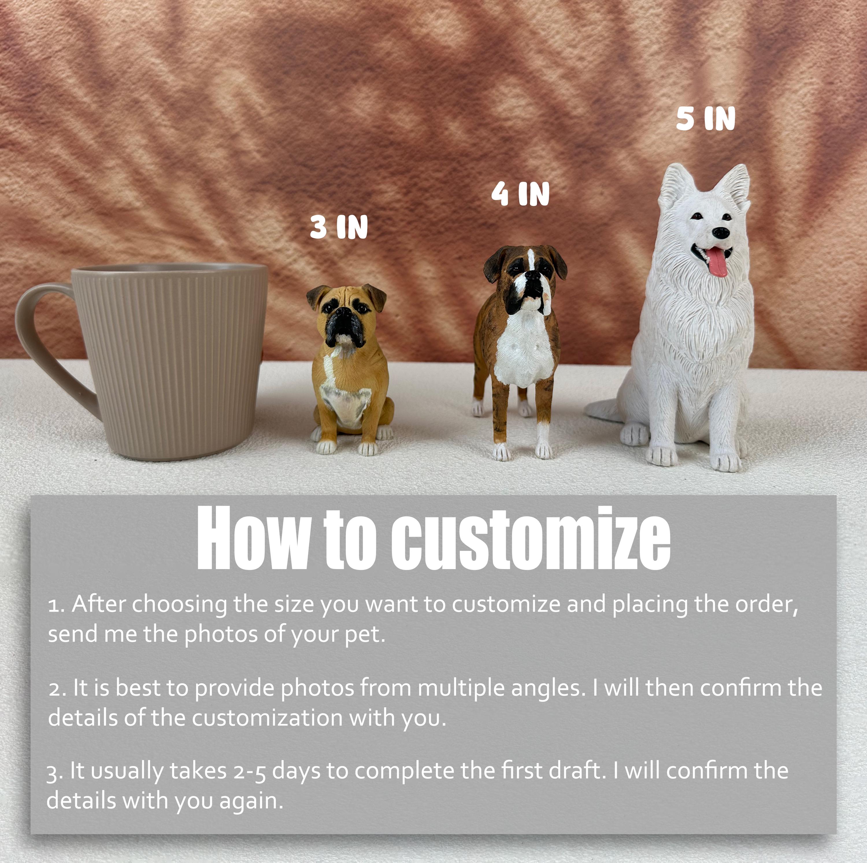 Personalized Dog Figurines,custom Dog Clay Sculpture,dog Polymer Statue ...
