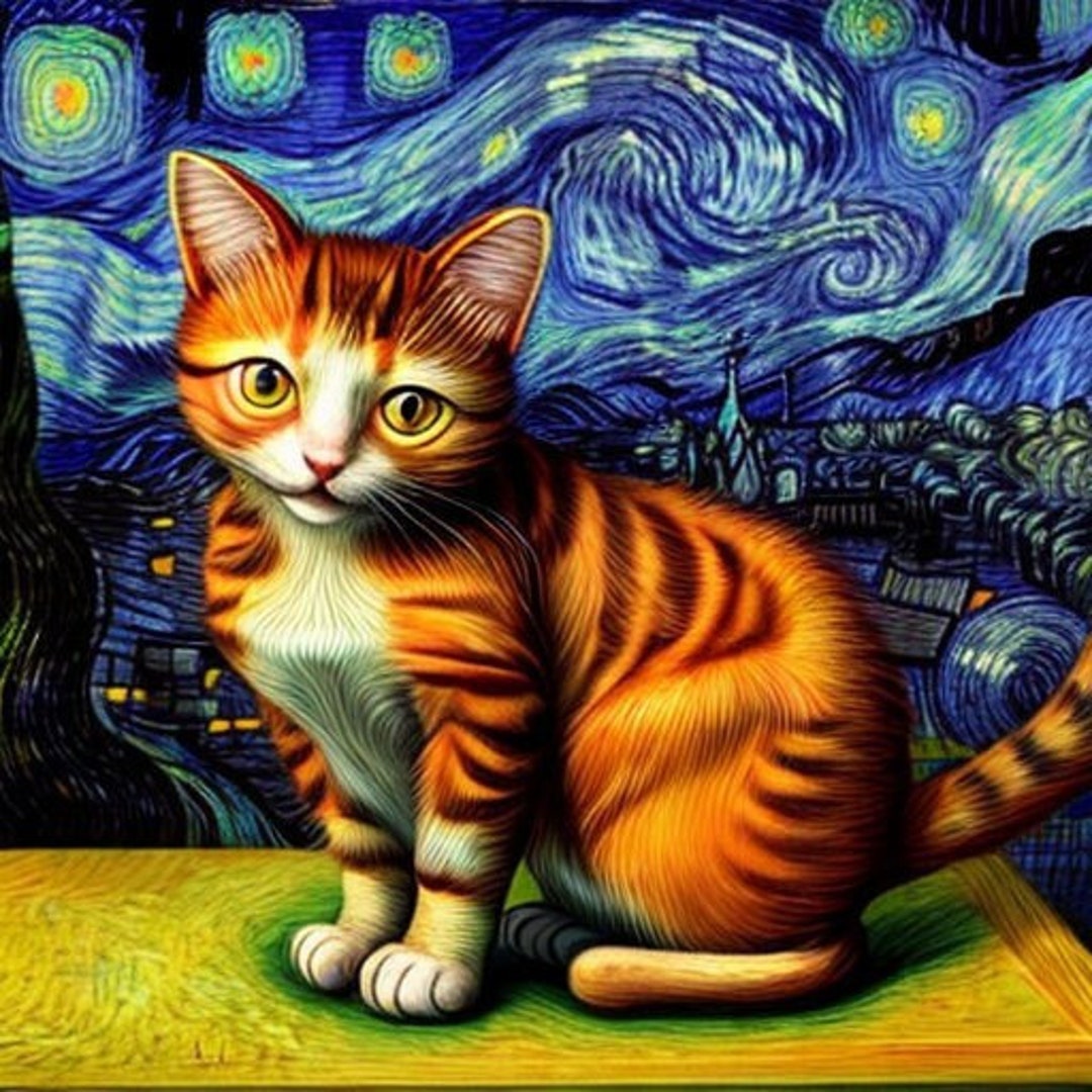 Cat Van Gogh - Etsy